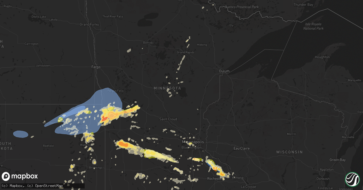 Hail Map in Minnesota on July 31, 2024 - HailTrace