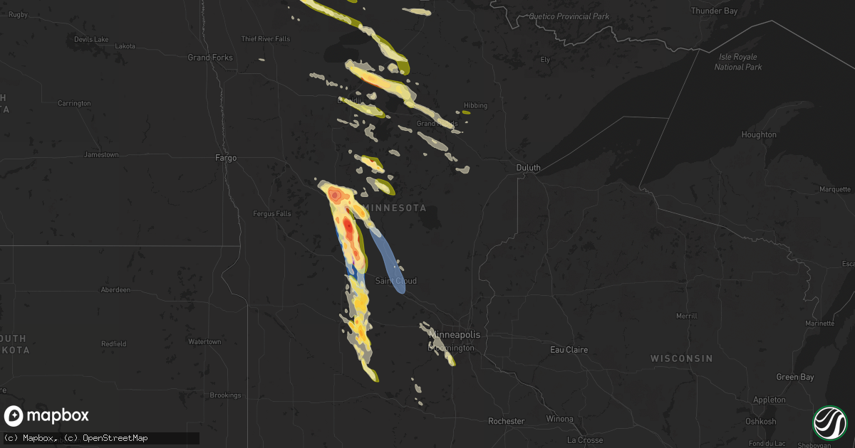 Hail Map in Minnesota on August 3, 2024 - HailTrace