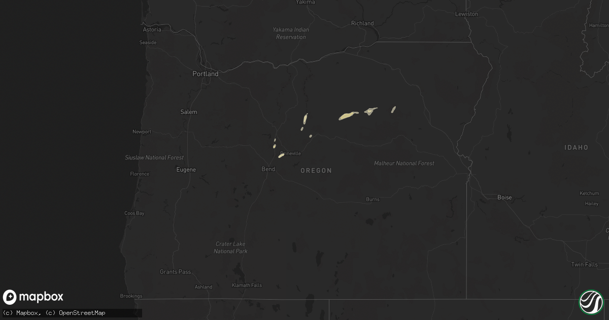 Hail Map in Oregon on August 4, 2024 - HailTrace