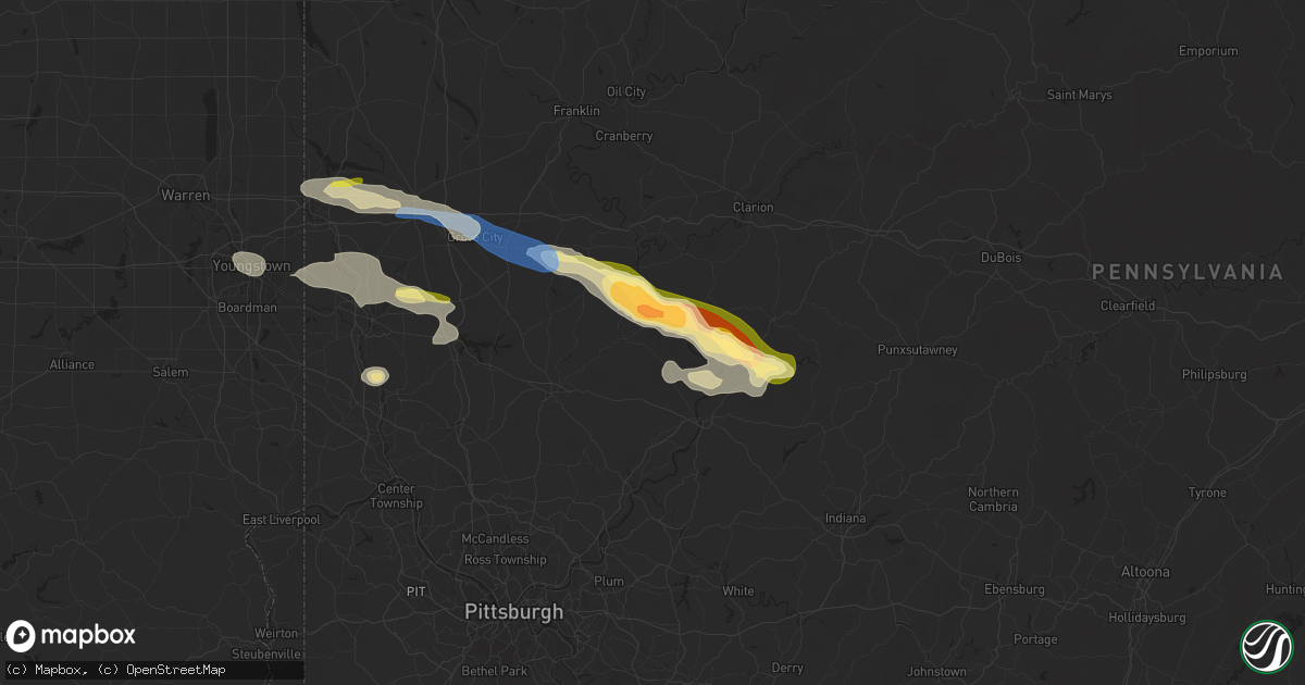 Hail Map in East Brady, PA on August 6, 2024 - HailTrace