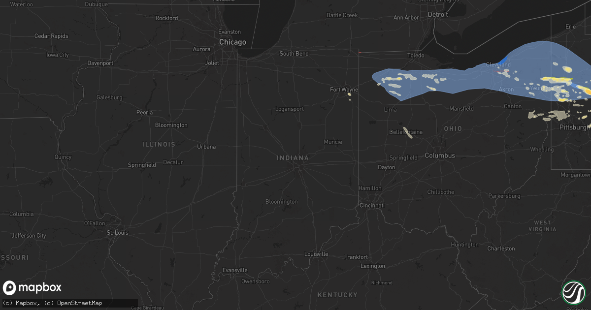 Hail Map in Indiana on August 6, 2024 - HailTrace