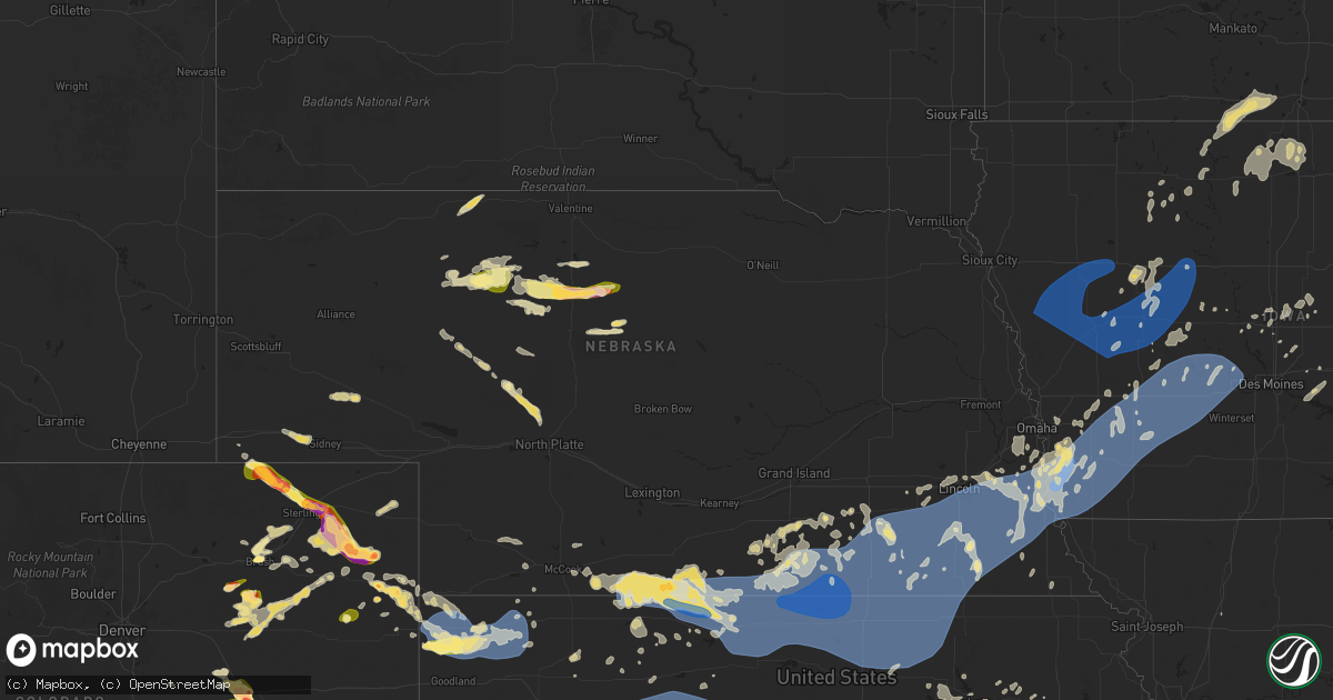 Hail Map in Nebraska on August 9, 2025 - HailTrace