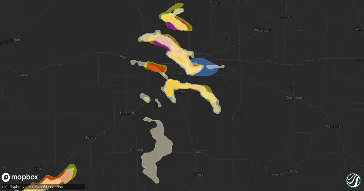 Hail Map in Canyon, TX on August 11, 2025 - HailTrace