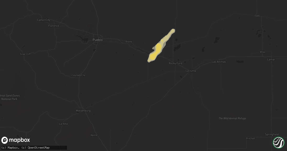 Hail Map in Fowler, CO on August 12, 2024 - HailTrace