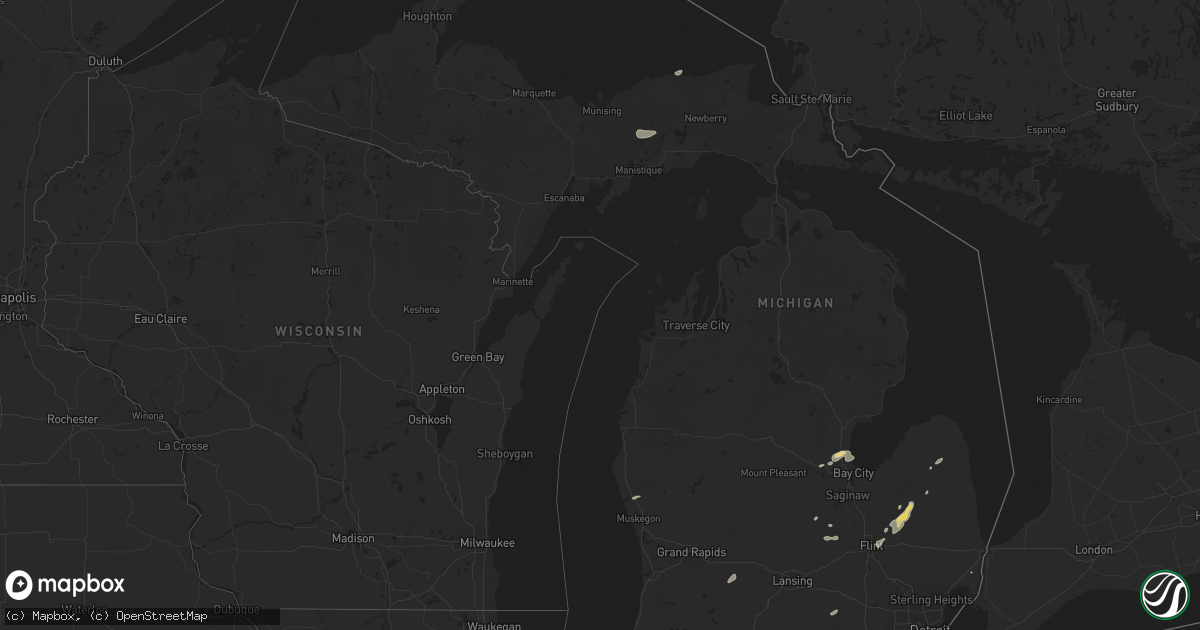 Hail Map in Michigan on August 12, 2025 - HailTrace