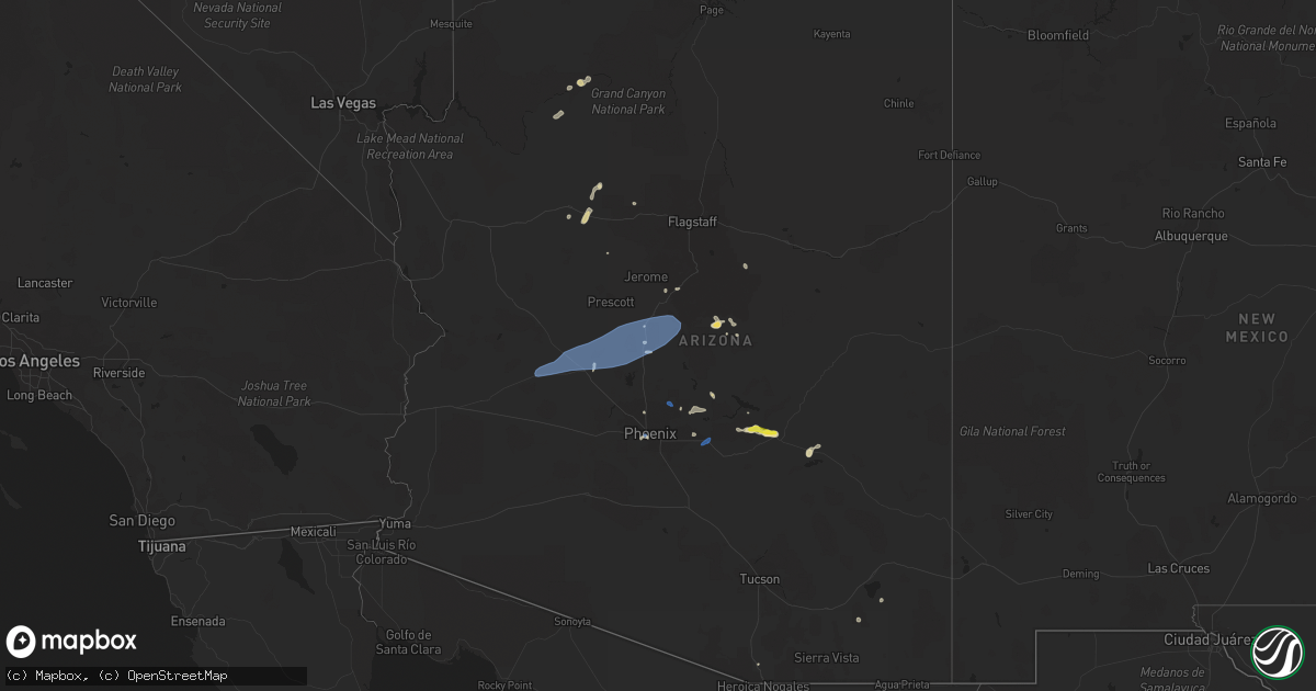 Hail Map in Arizona on August 13, 2021 - HailTrace