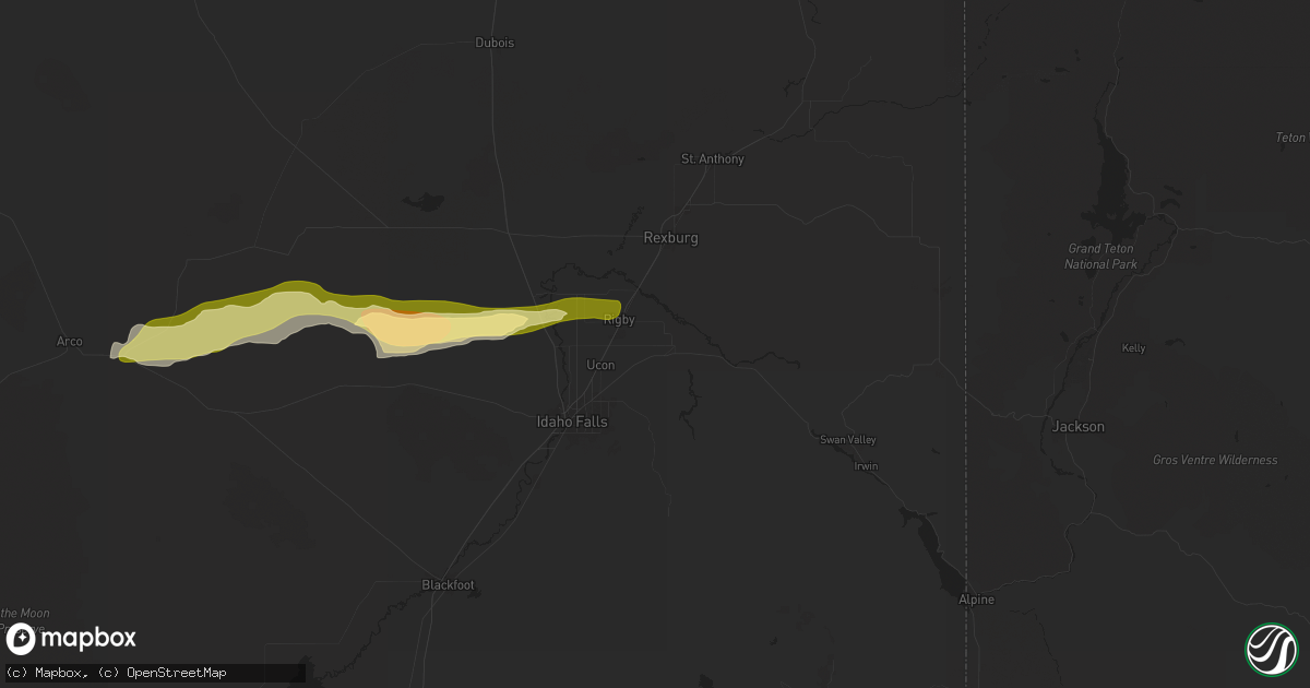 Hail Map in Rigby, ID on August 13, 2024 - HailTrace