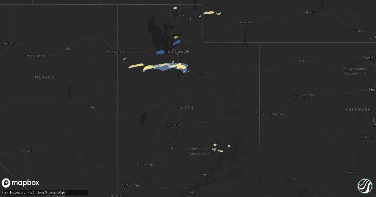 Hail Map in Utah on August 13, 2024 - HailTrace