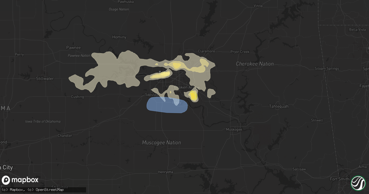 Hail Map in Broken Arrow, OK on August 15, 2024 - HailTrace