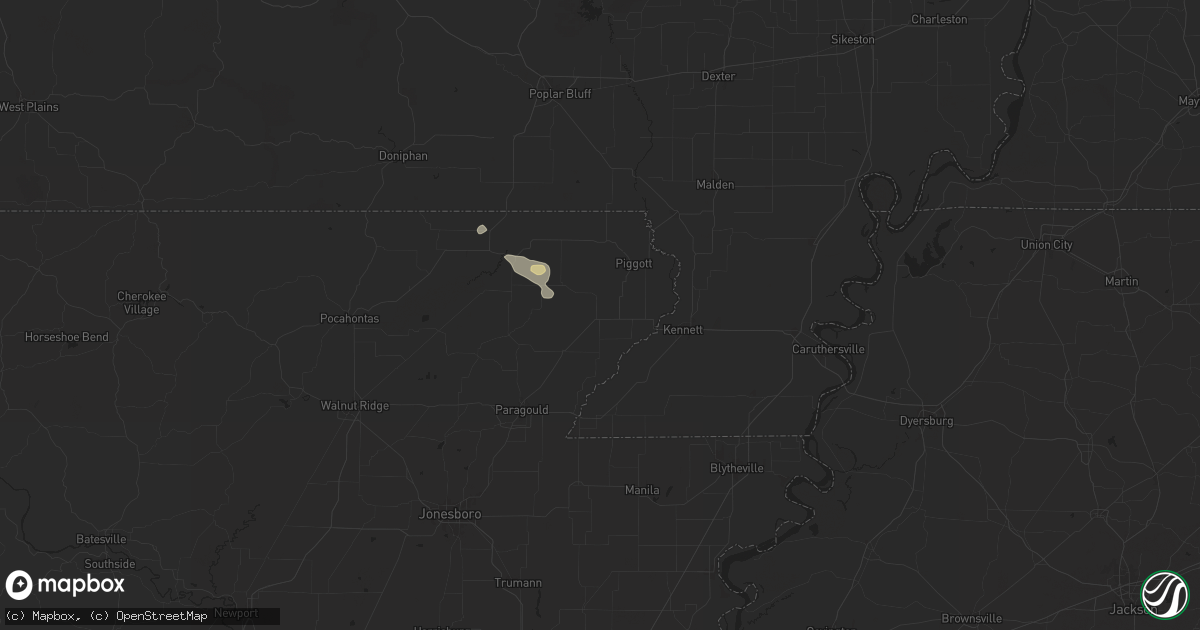 Hail Map in Rector, AR on August 16, 2024 - HailTrace