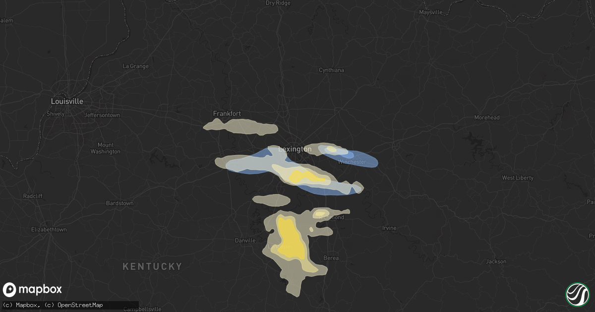 Hail Map in Lexington, KY on August 17, 2024 - HailTrace