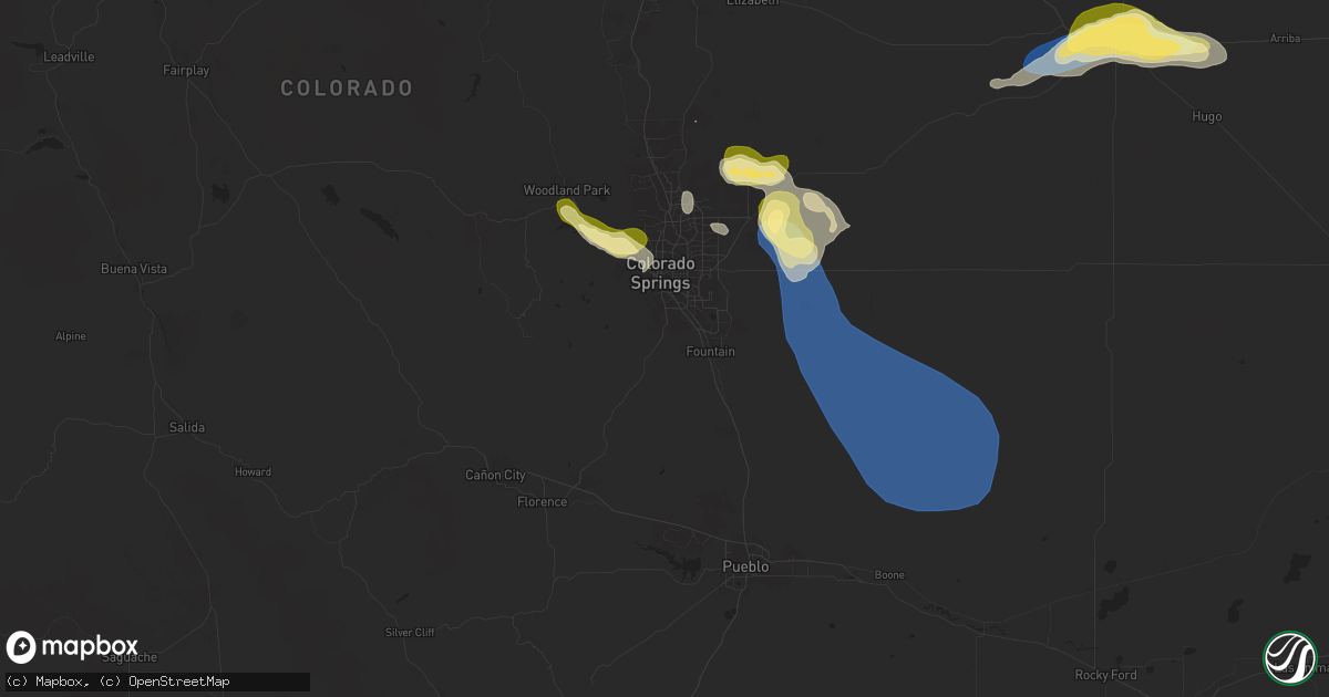 Hail Map in Colorado Springs, CO on August 20, 2024 - HailTrace