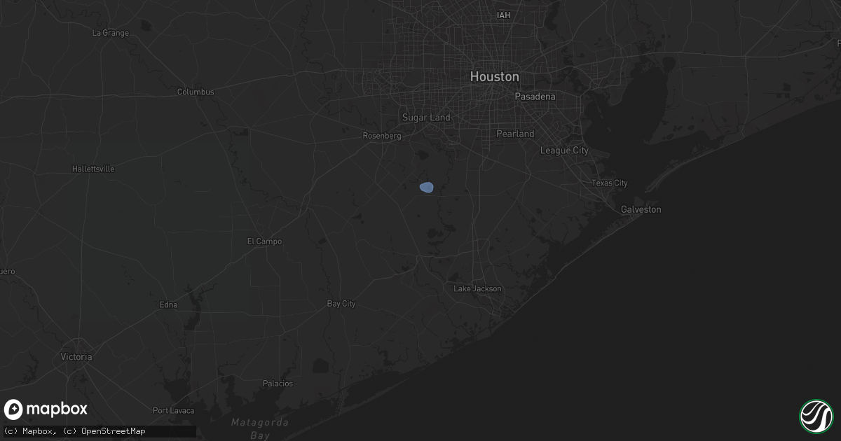 Hail Map in Damon, TX on August 21, 2025 - HailTrace