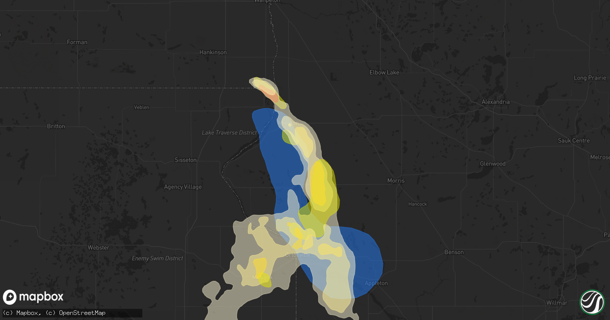 Hail Map in Dumont, MN on August 21, 2025 - HailTrace