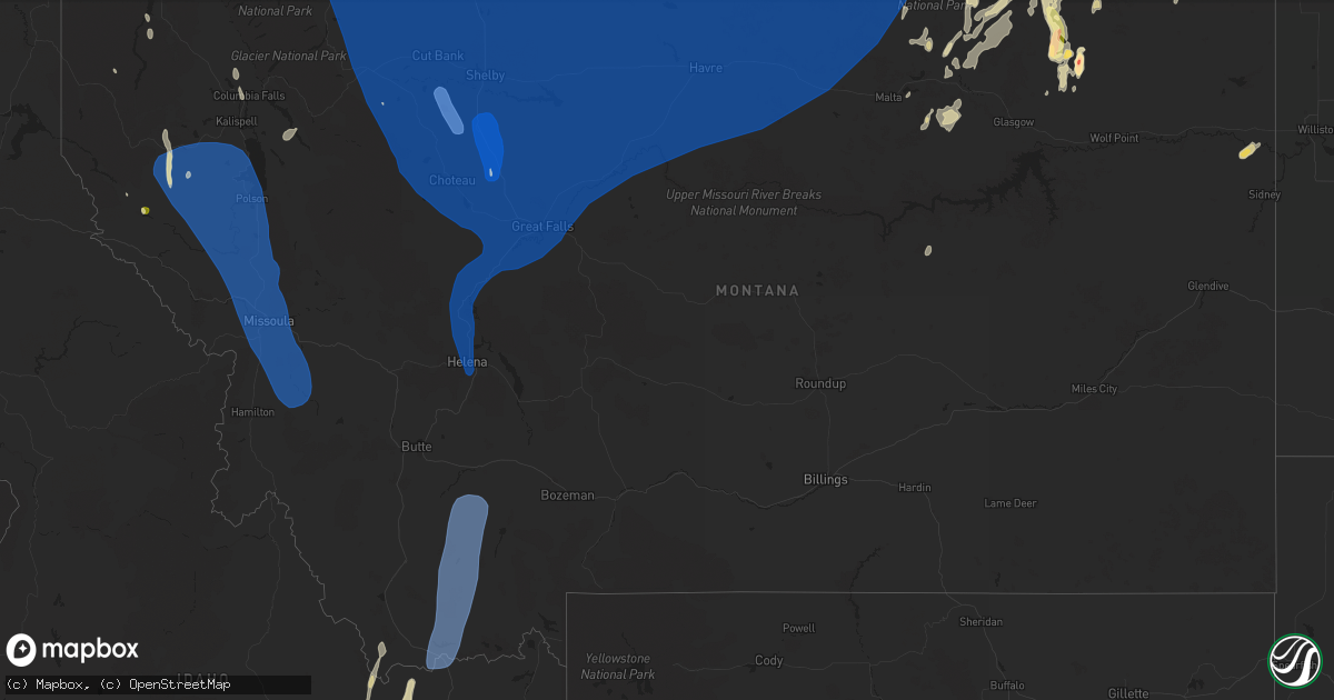 Hail Map in Montana on August 23, 2024 - HailTrace