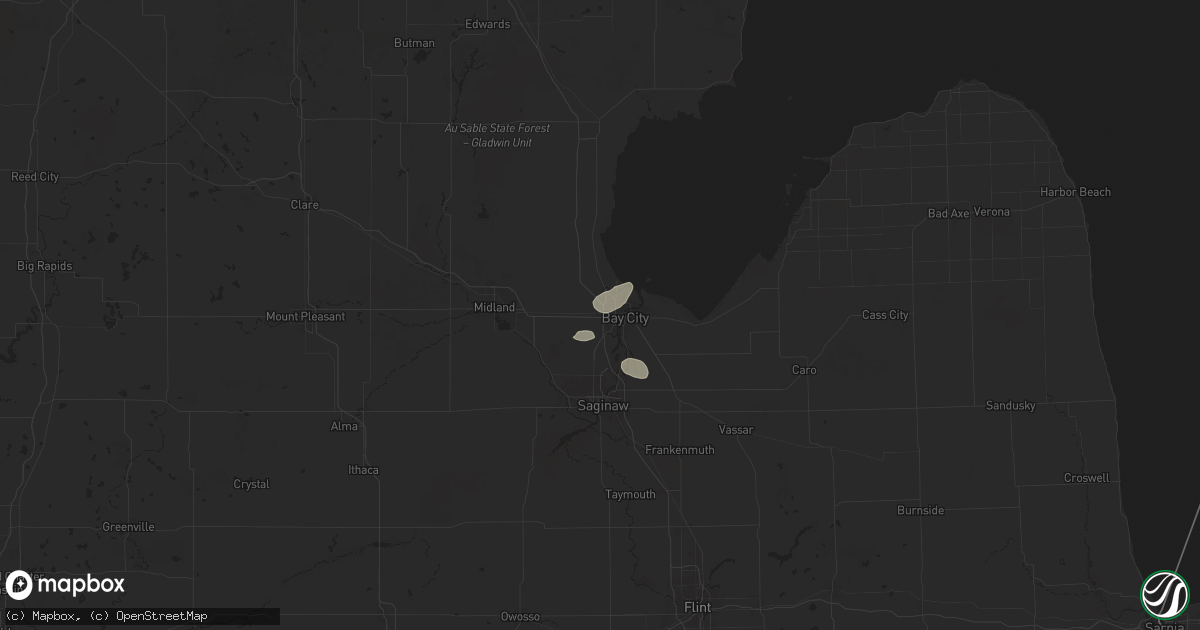 Hail Map in Bay City, MI on August 27, 2024 - HailTrace