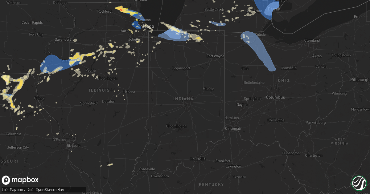 Hail Map in Indiana on August 27, 2024 - HailTrace