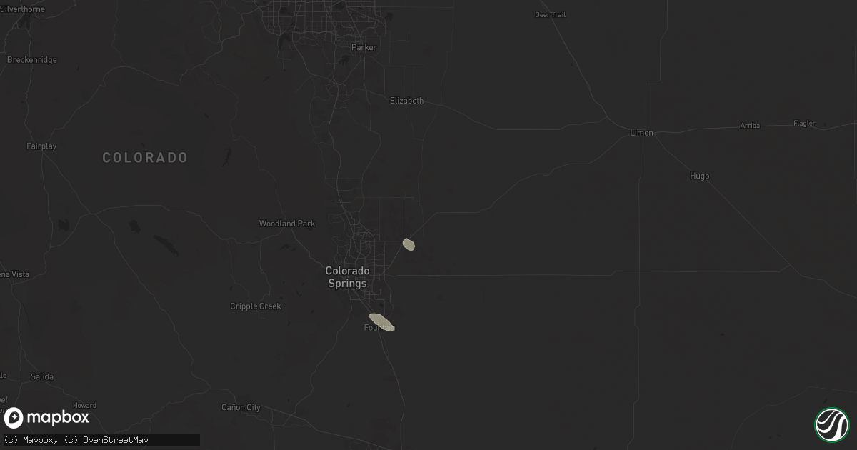 Hail Map in Peyton, CO on August 27, 2025 - HailTrace