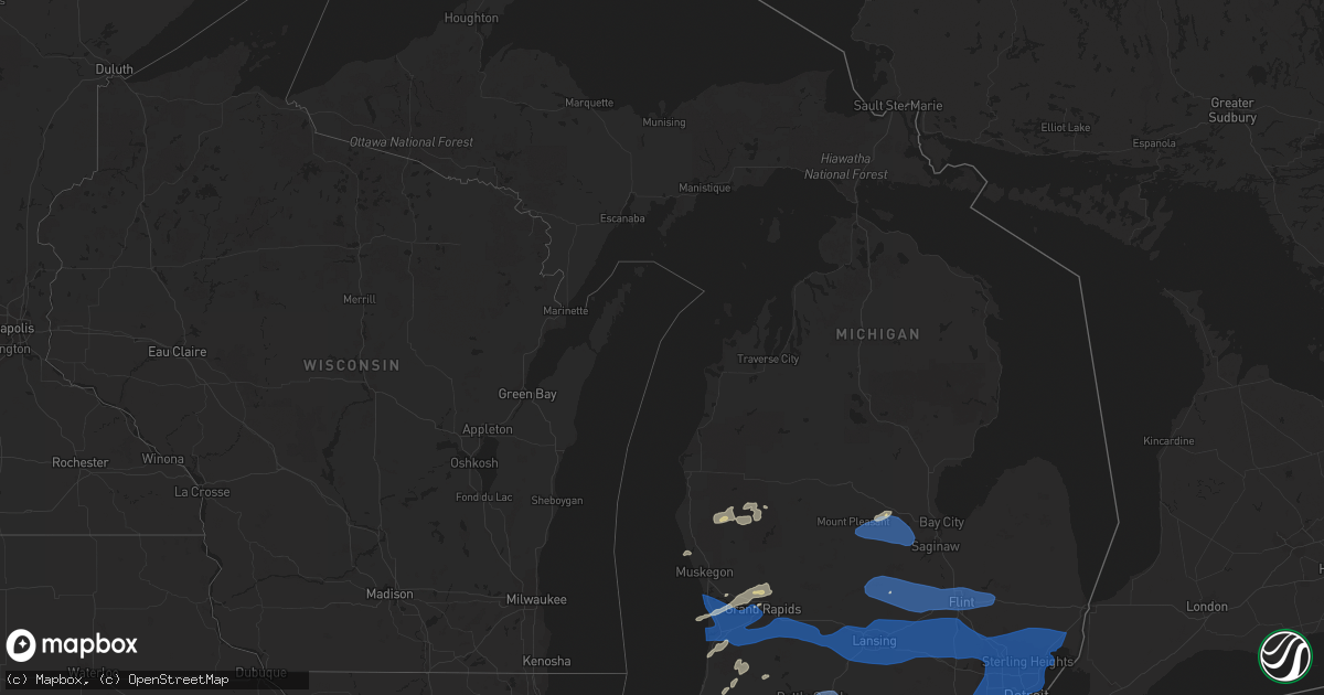 Hail Map in Michigan on August 29, 2022 - HailTrace