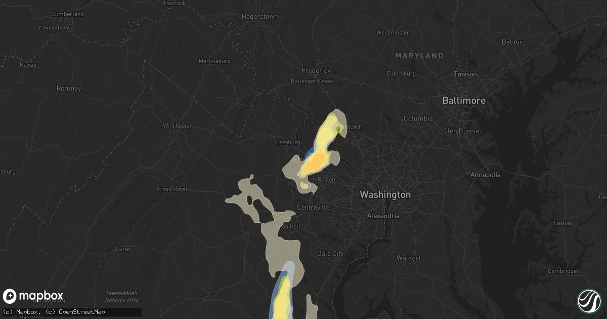 Hail Map in Ashburn, VA on August 29, 2024 - HailTrace