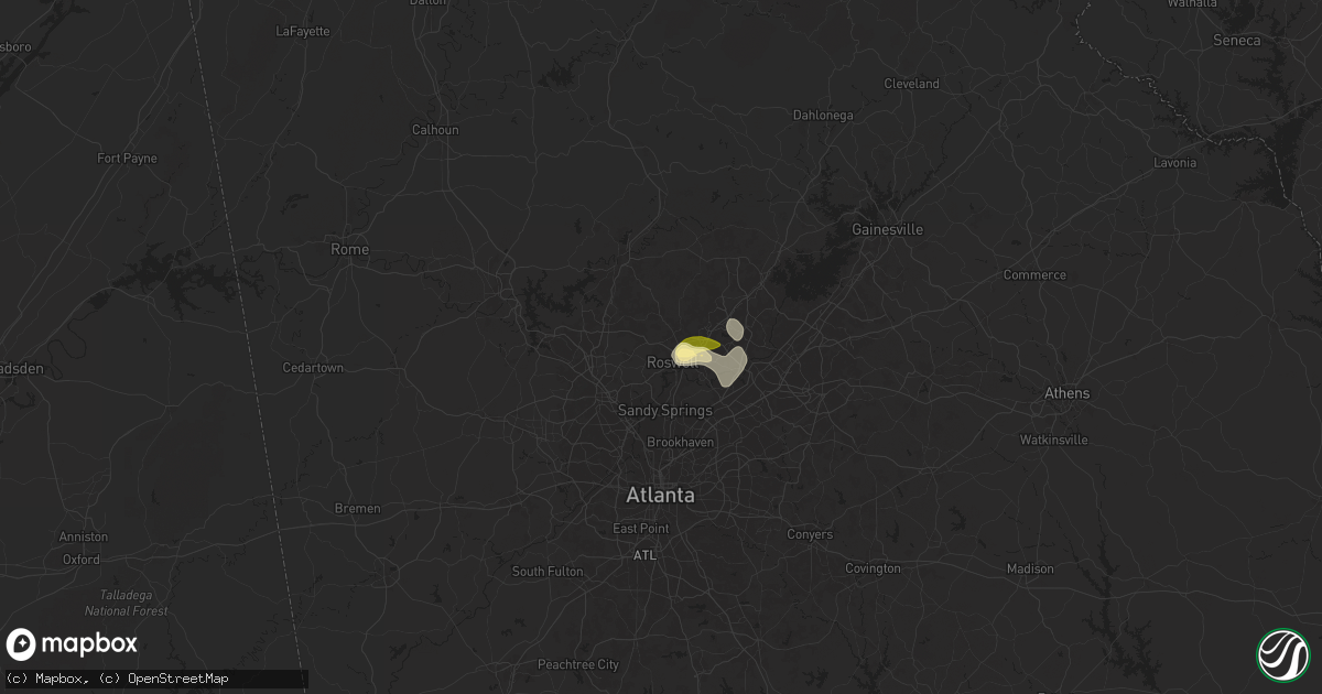 Hail Map in Roswell, GA on August 29, 2024 - HailTrace