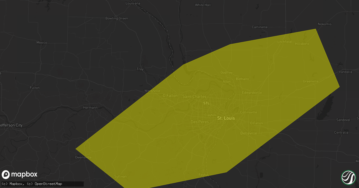 Hail Map in Saint Peters, MO on August 29, 2024 - HailTrace