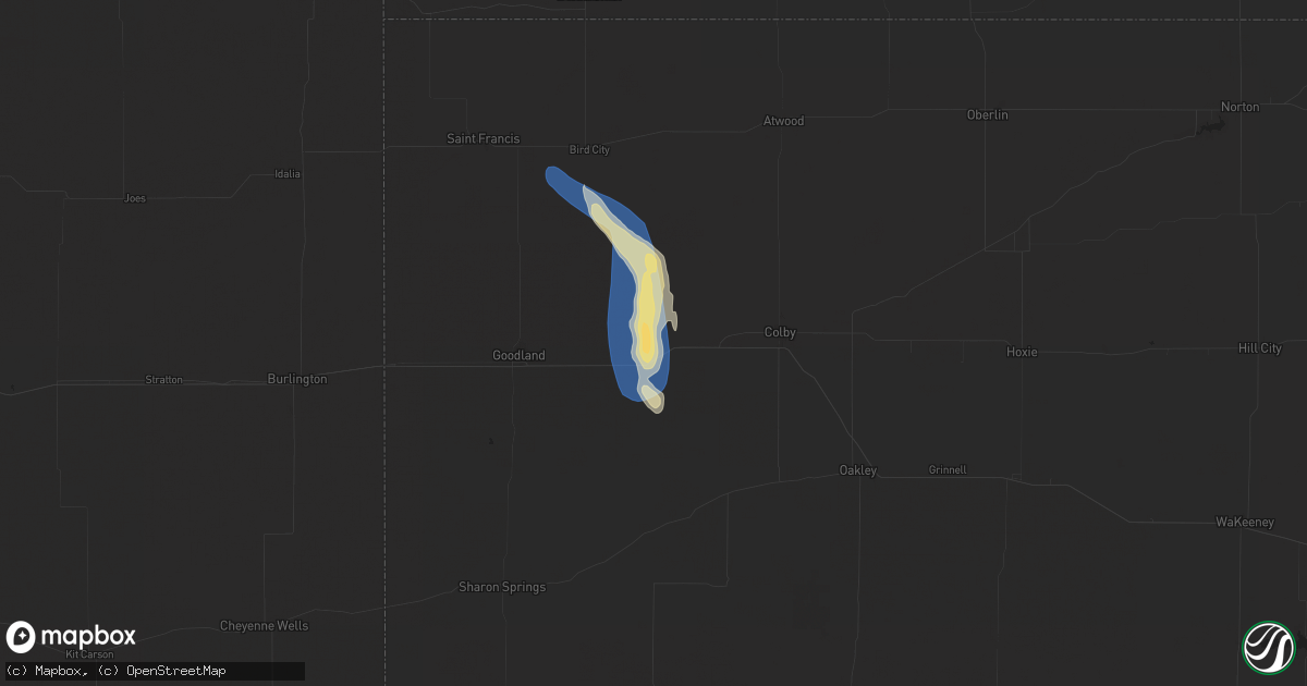 Hail Map in Brewster, KS on August 29, 2025 - HailTrace