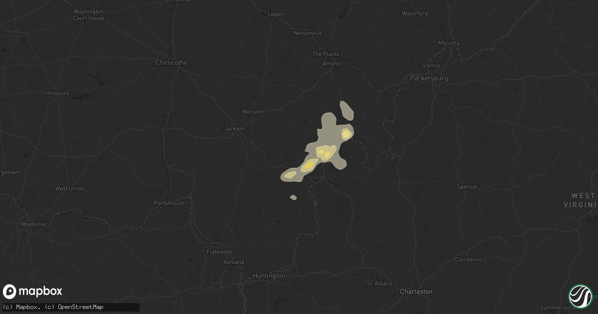 Hail Map in Bidwell, OH on August 31, 2024 - HailTrace