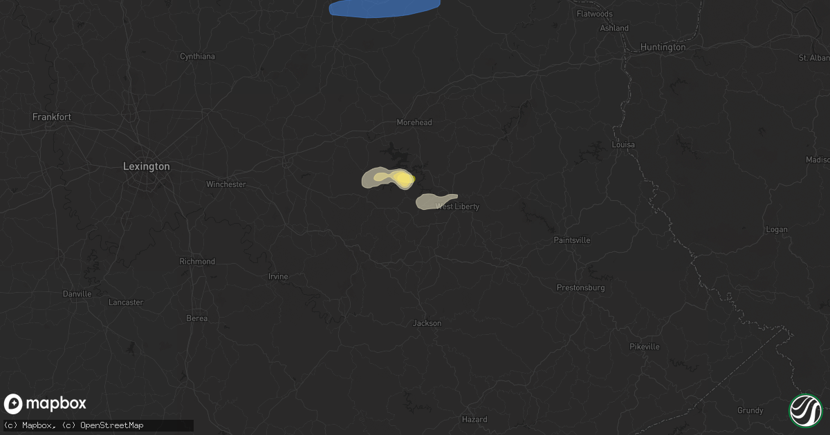 Hail Map in Ezel, KY on August 31, 2024 - HailTrace