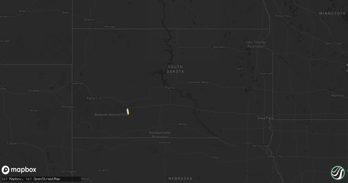 Hail Map in South Dakota on August 31, 2025 - HailTrace