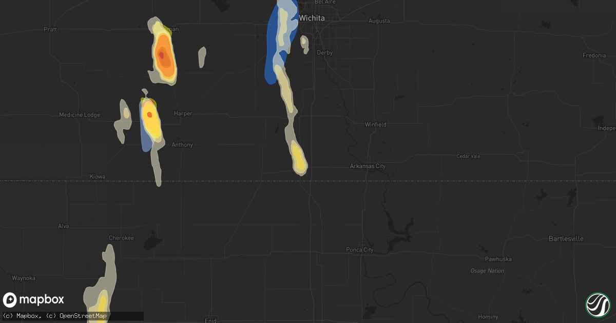 Hail Map in South Haven, KS on September 1, 2025 - HailTrace