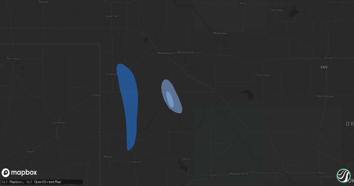 Hail Map in Vici, OK on September 1, 2025 - HailTrace