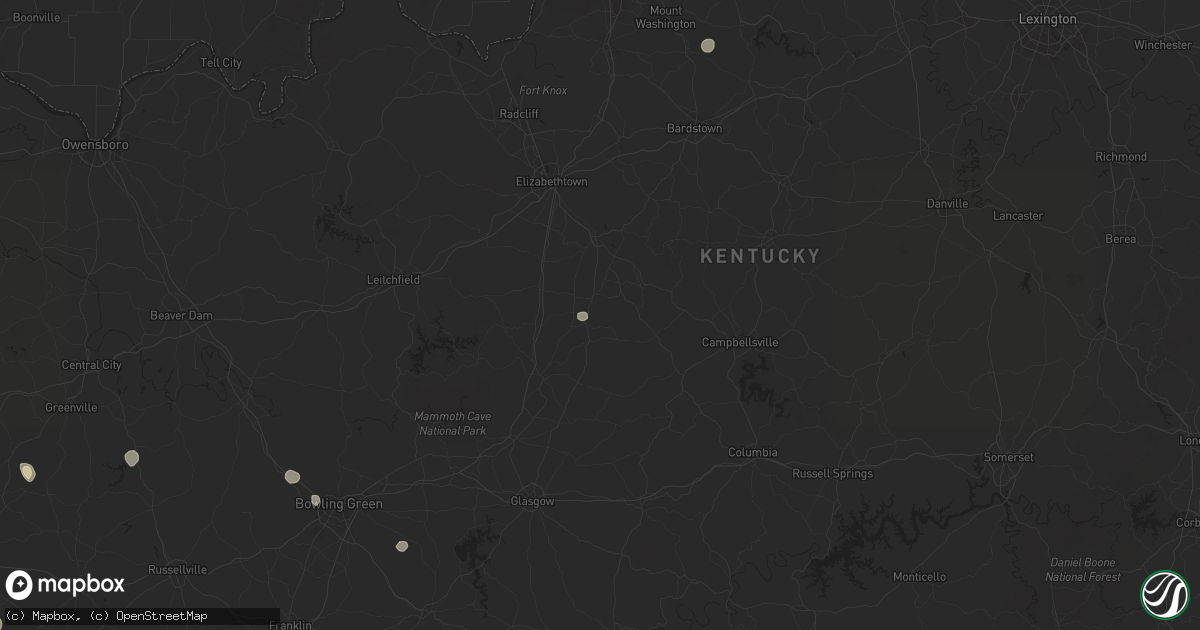 Hail Map in Magnolia, KY on September 2, 2025 - HailTrace