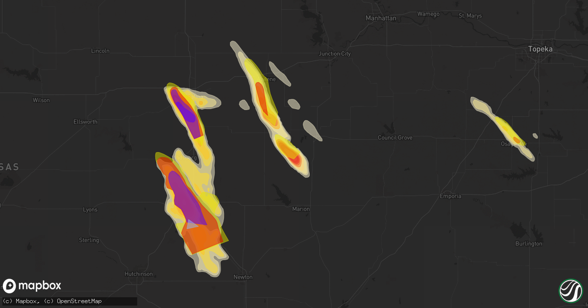 Hail Map in Ramona, KS on September 3, 2025 - HailTrace