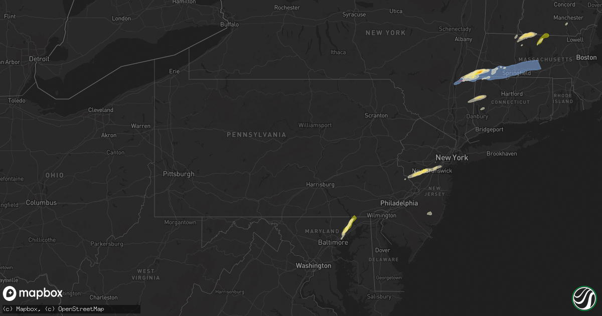 Hail Map in Pennsylvania on September 6, 2025 - HailTrace