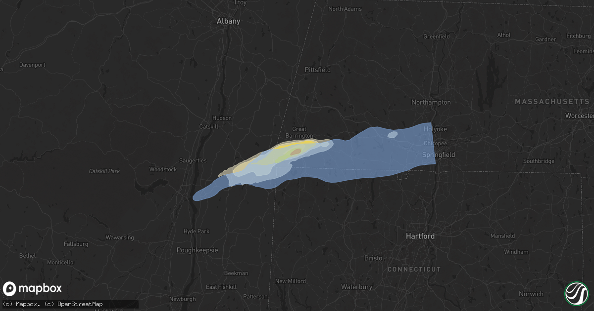Hail Map in Sheffield, MA on September 6, 2025 - HailTrace