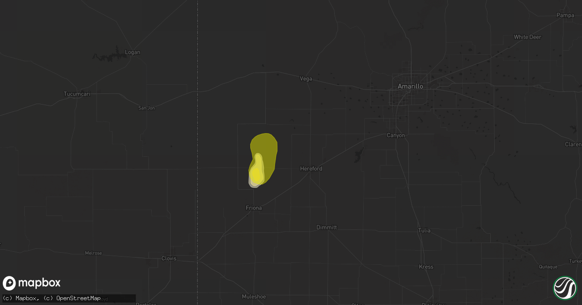 Hail Map in Hereford, TX on September 7, 2025 - HailTrace