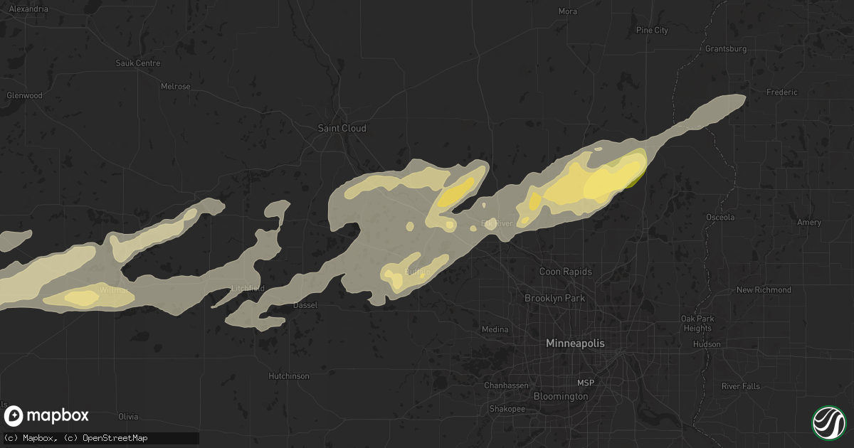 Hail Map in Monticello, MN on September 8, 2022 - HailTrace