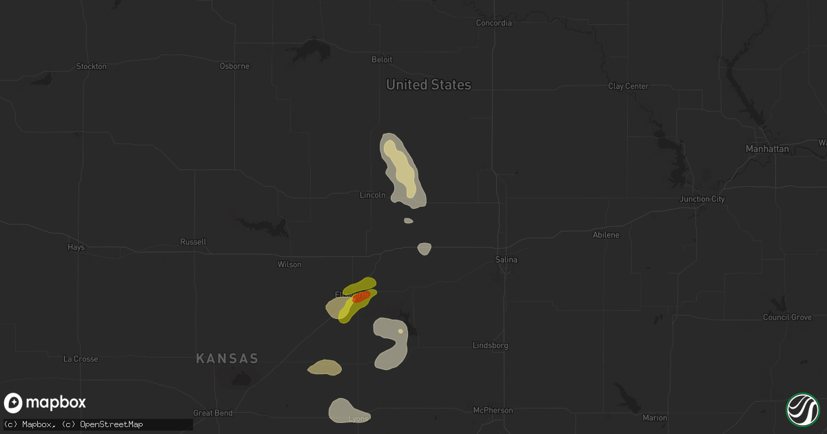 Hail Map in Beverly, KS on September 8, 2025 - HailTrace