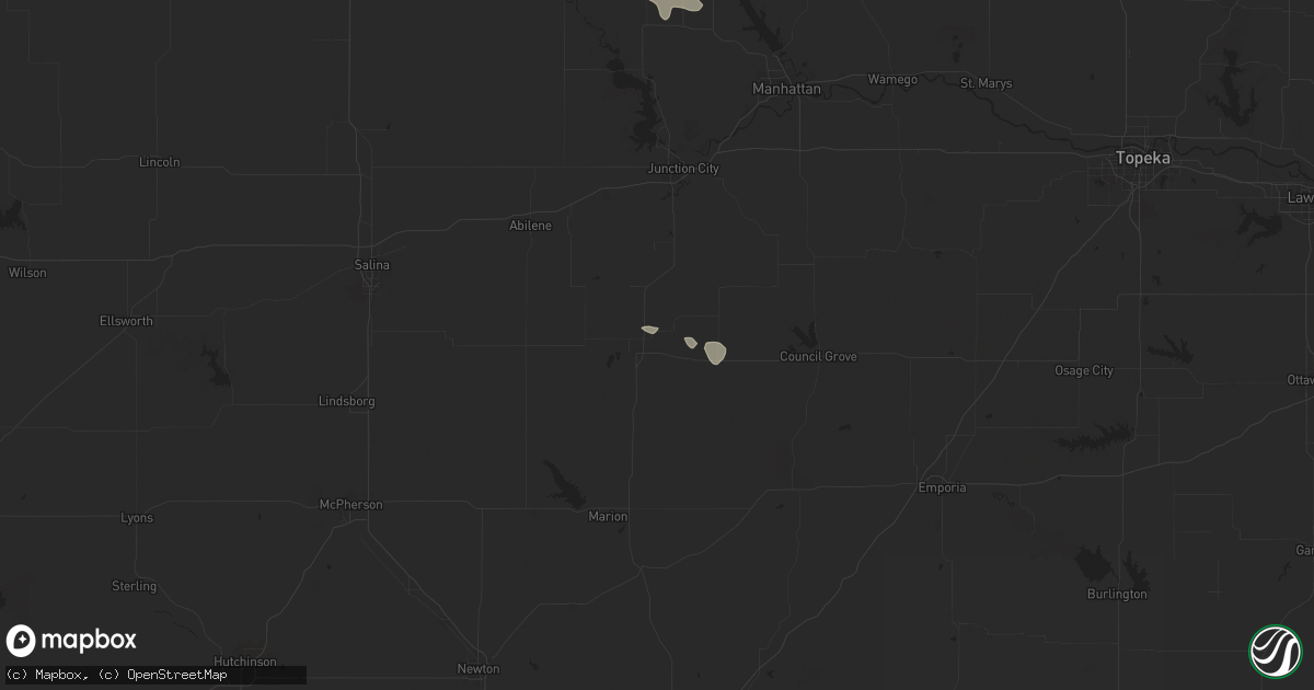 Hail Map in Herington, KS on September 9, 2025 - HailTrace