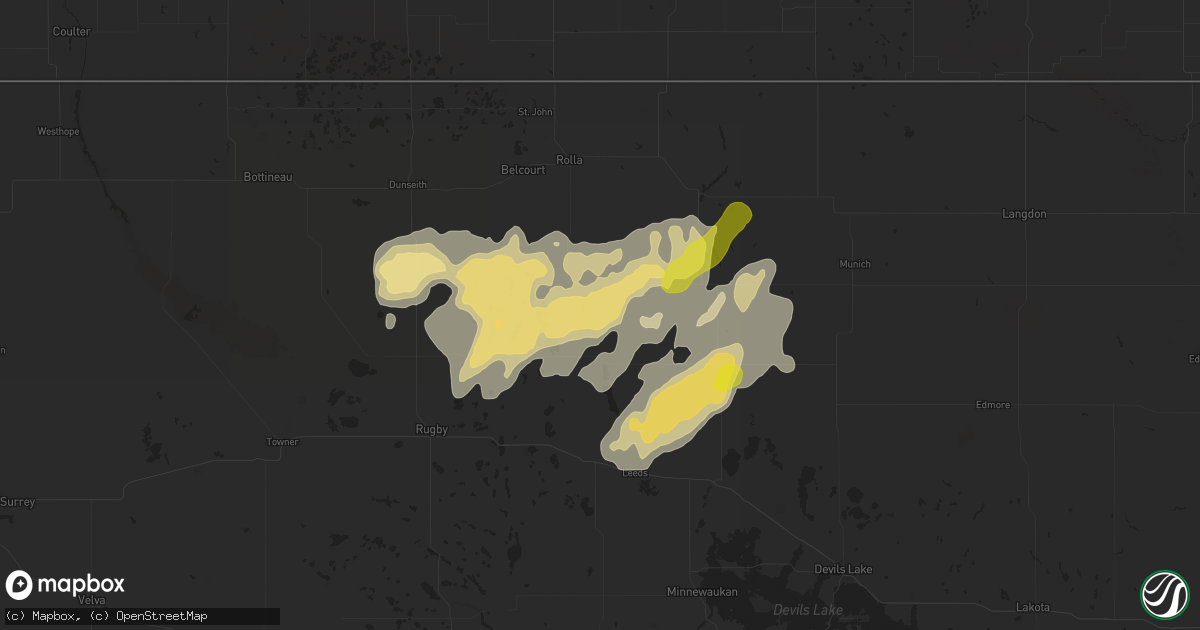 Hail Map in Agate, ND on September 11, 2025 - HailTrace