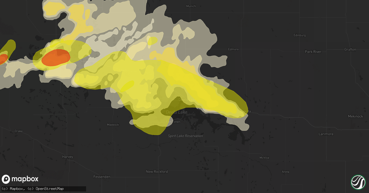Hail Map in Devils Lake, ND on September 11, 2025 - HailTrace
