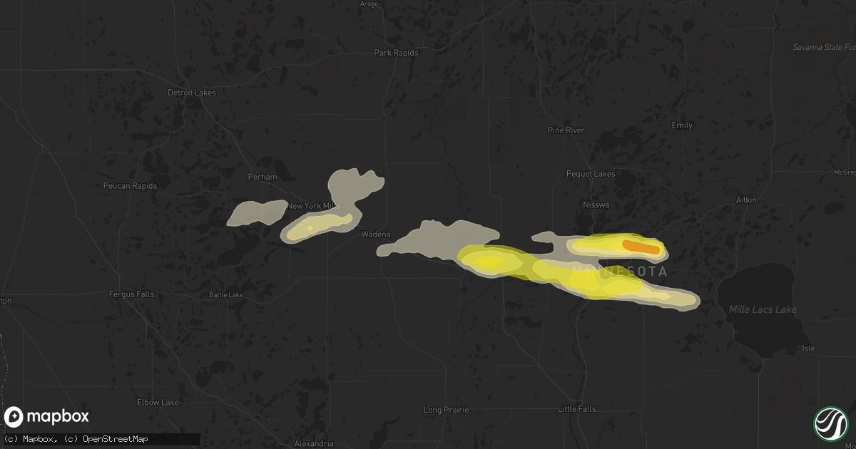 Hail Map in Verndale, MN on September 12, 2025 - HailTrace