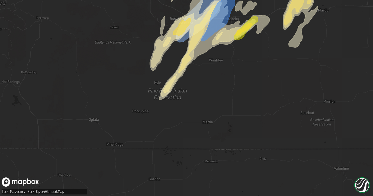 Hail Map in Allen, SD on September 14, 2024 - HailTrace
