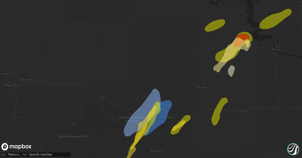 Hail Map in Philip, SD on September 14, 2024 - HailTrace