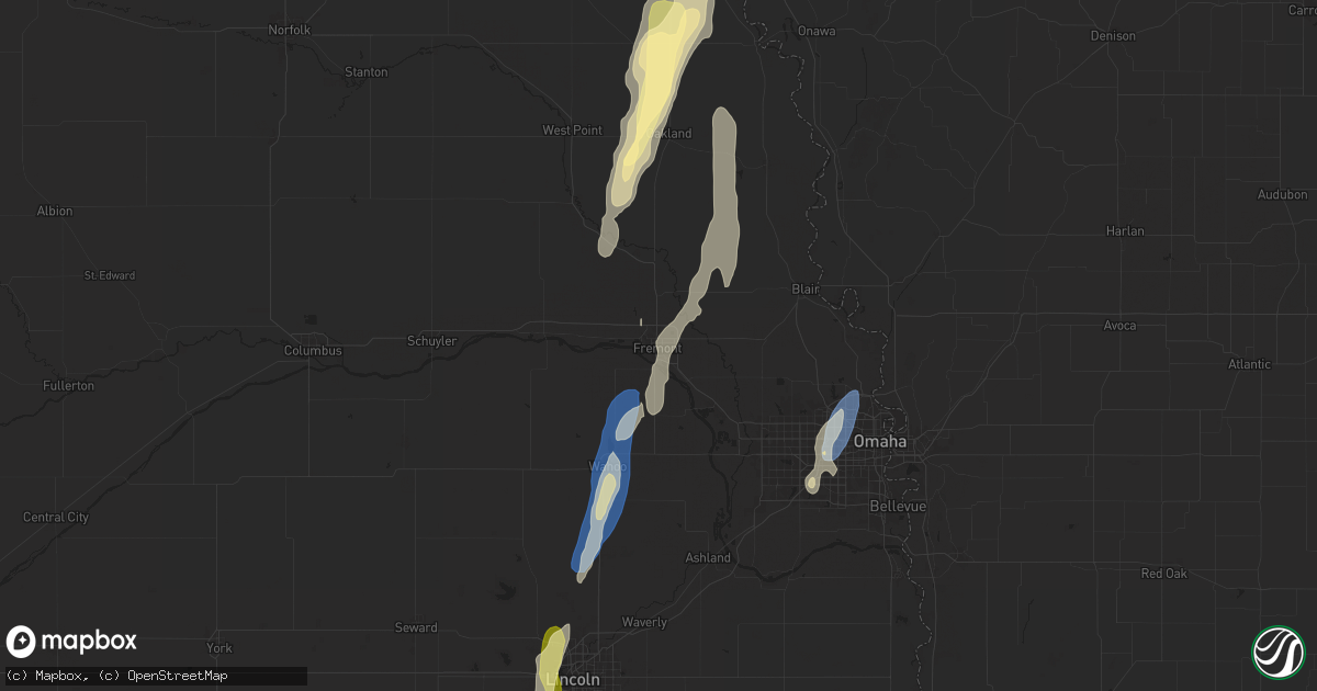Hail Map in Fremont, NE on September 14, 2025 - HailTrace