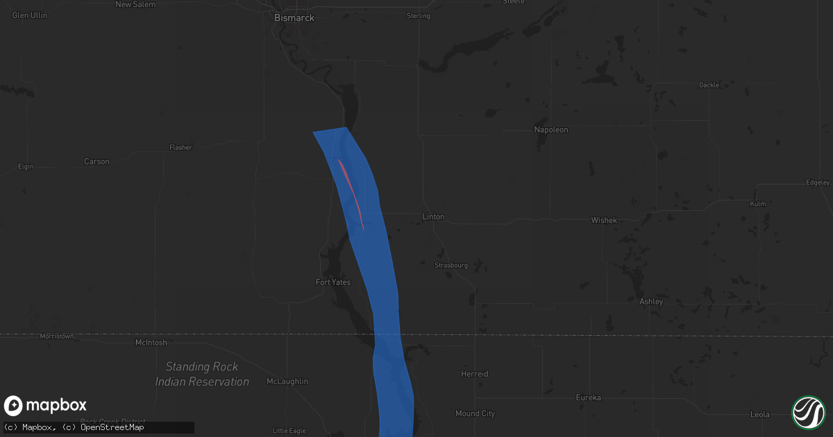 Hail Map in Linton, ND on September 14, 2025 - HailTrace