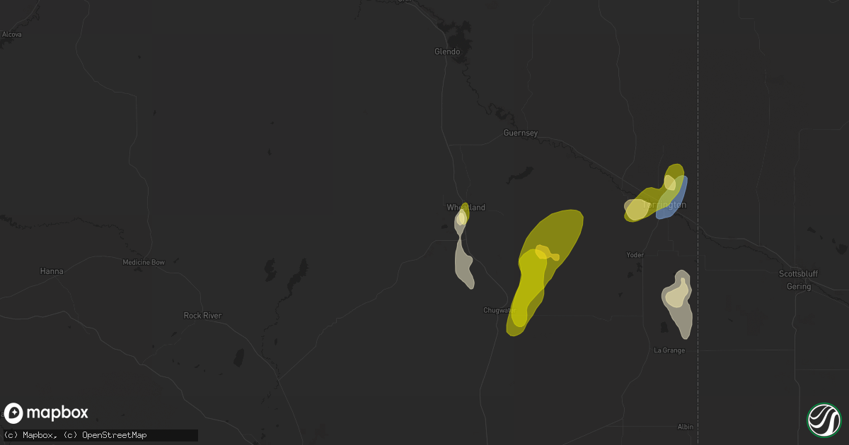 Hail Map in Wheatland, WY on September 15, 2024 - HailTrace