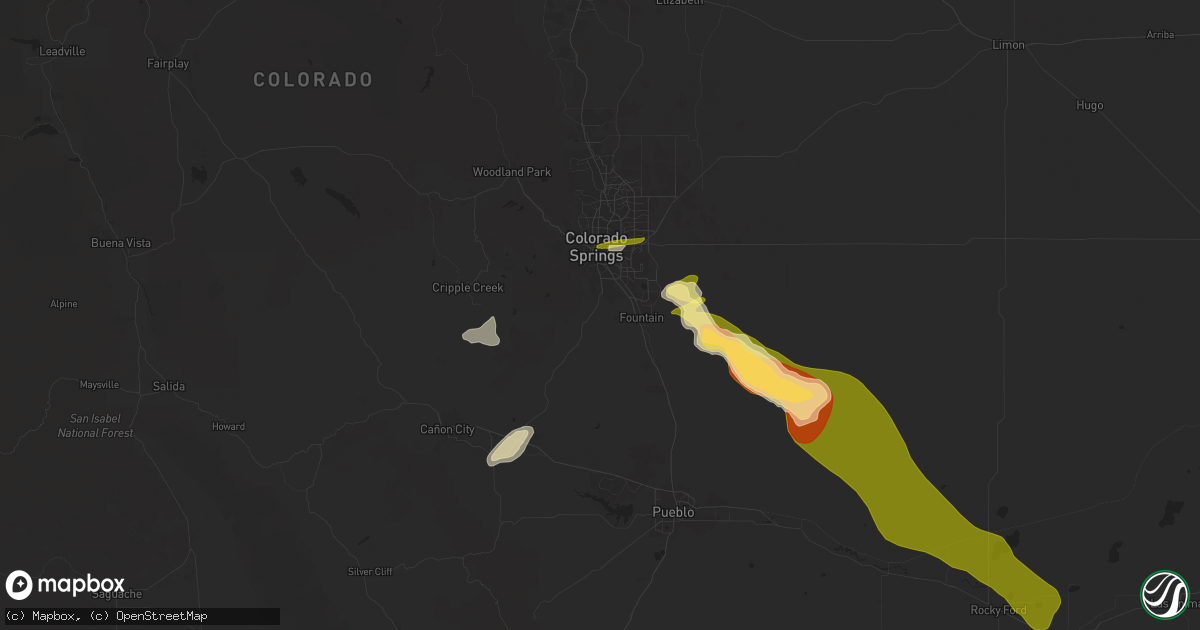 Hail Map in Colorado Springs, CO on September 17, 2025 - HailTrace