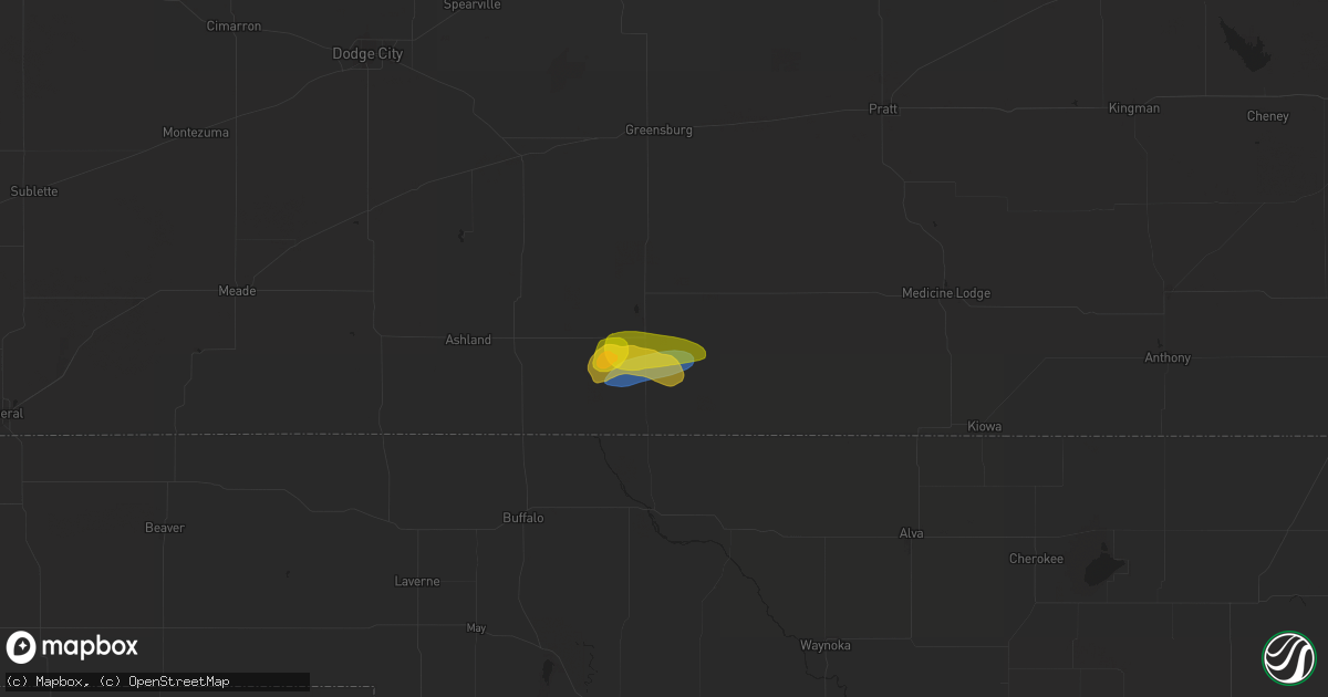 Hail Map in Coldwater, KS on September 18, 2024 - HailTrace